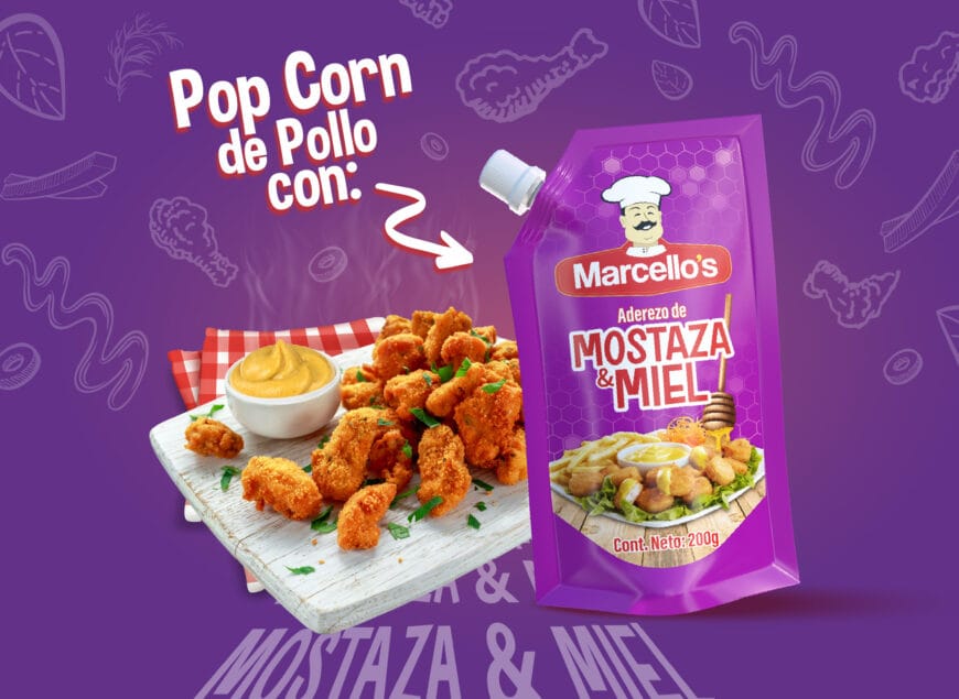 Pop Corn de Pollo con Honey Mustard – Marcellos